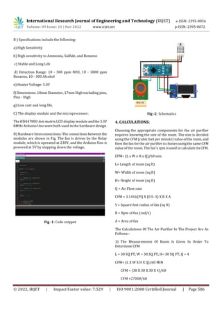 Smart Air Purifier with Air Quality Monitoring System | PDF