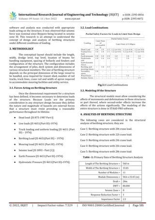 NON-LINEAR STATIC ANALYSIS OF A BERTHING STRUCTURE SUBJECTED TO VARIOUS ...