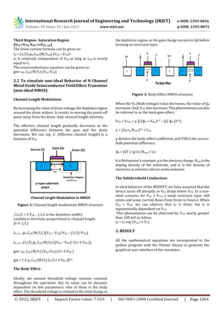 Simulating Ideal and Non-ideal Behavior of N-Channel MOSFET using Python Programming | PDF