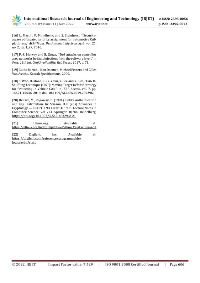 Implementation of CAN on FPGA for Security Evaluation Purpose | PDF