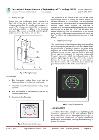 Comparative review of analogue and digital Synchroscope in India used for synchronization of ...