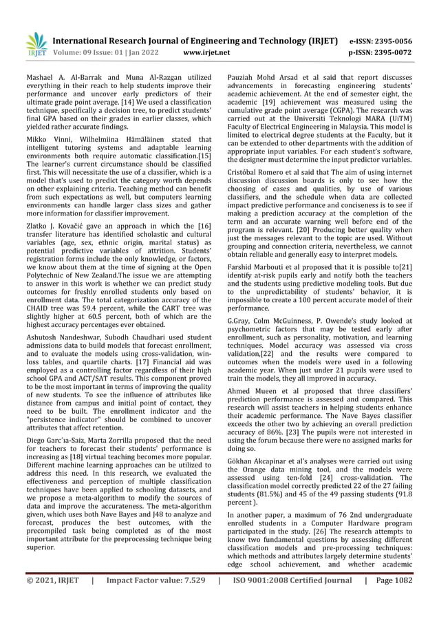 Student Performance Prediction via Data Mining & Machine Learning | PDF