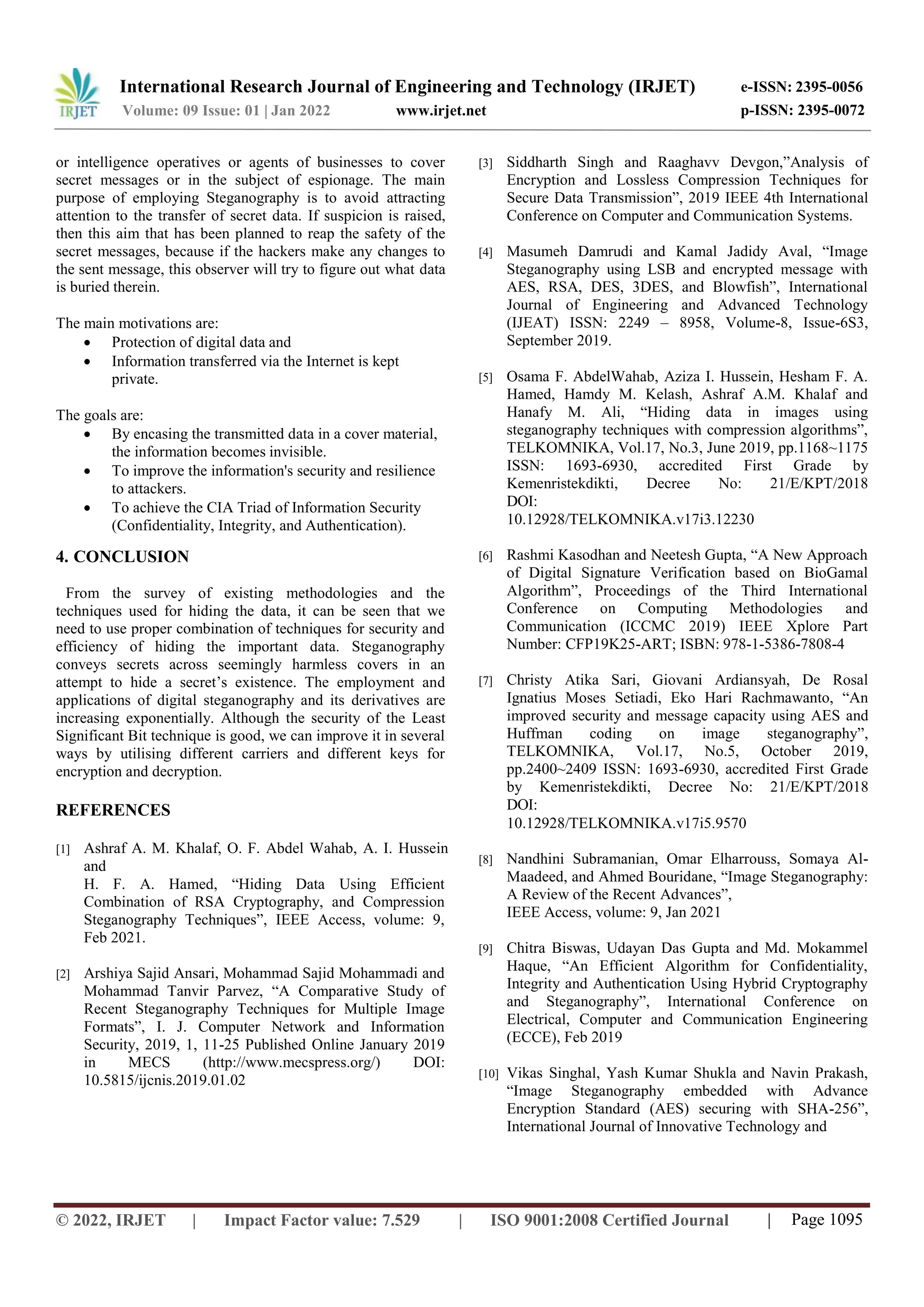 A Literature Review on Image Steganography Using AES | PDF