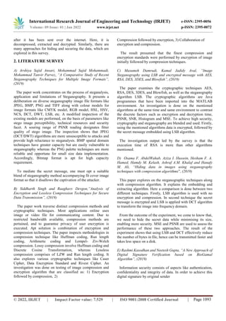 A Literature Review on Image Steganography Using AES | PDF