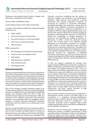 Review on design of bituminous concrete by using polymer modified ...