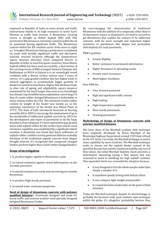 Review on design of bituminous concrete by using polymer modified ...