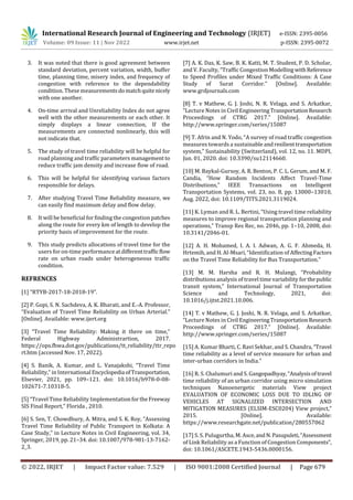 A Review on Travel Time Reliability on Urban Roads | PDF