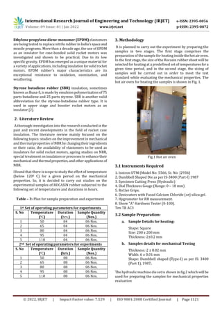 The Effect of Thermal Variation on the ROCASIN Rubber over a Predete ...