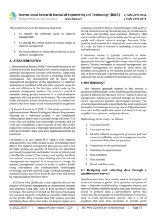 A STUDY ON THE QUALITATIVE ANALYSIS OF MATERIALS MANAGEMENT IN KERALA CONSTRUCTION INDUSTRY | PDF