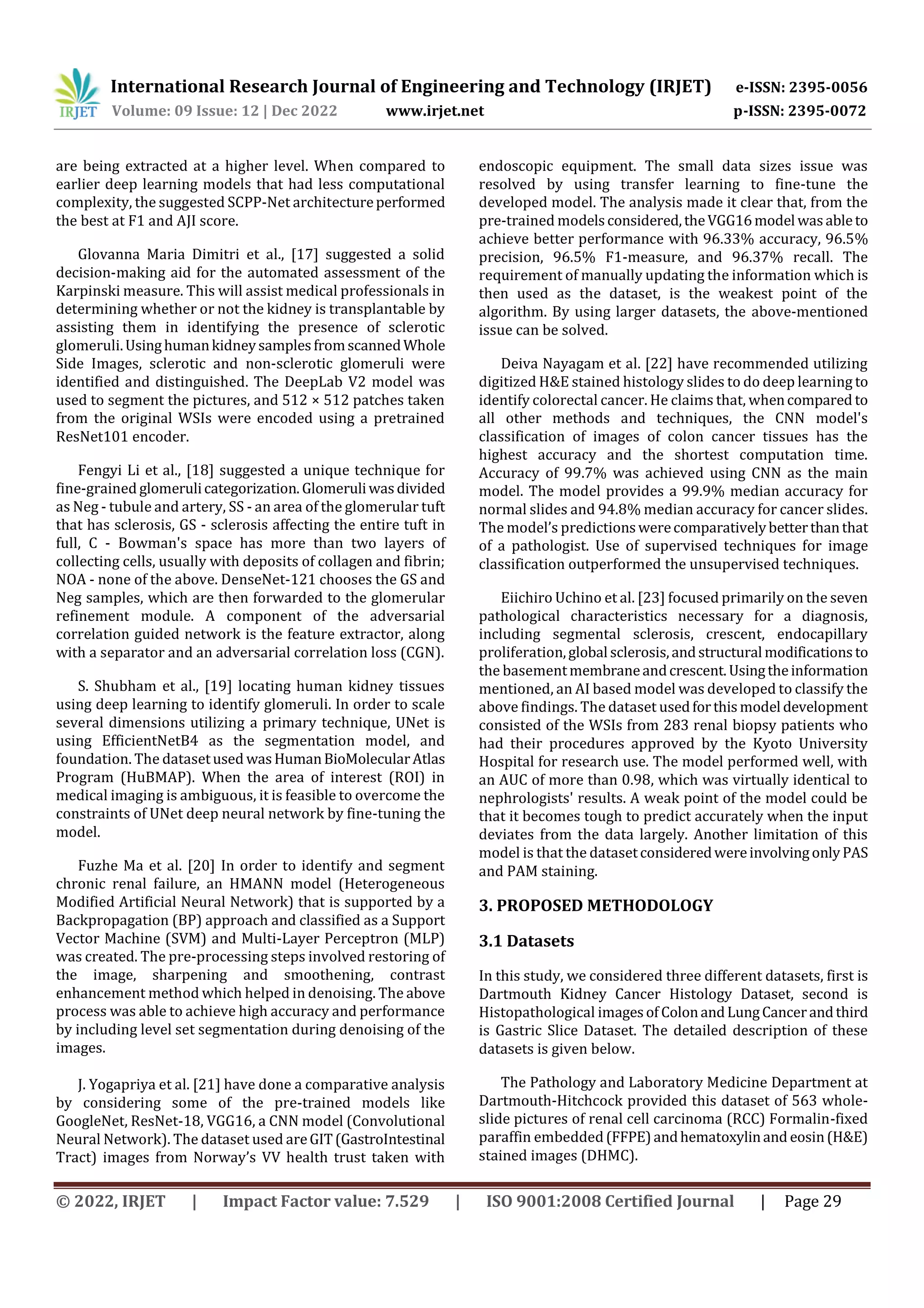 Generalized deep learning model for Classification of Gastric, Colon and Renal Cancer | PDF