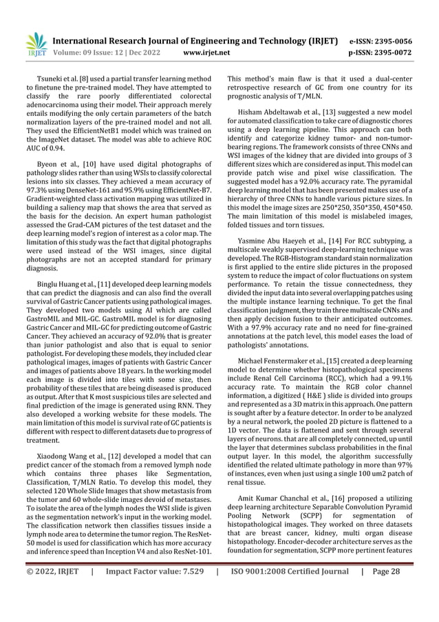 Generalized deep learning model for Classification of Gastric, Colon and Renal Cancer | PDF ...