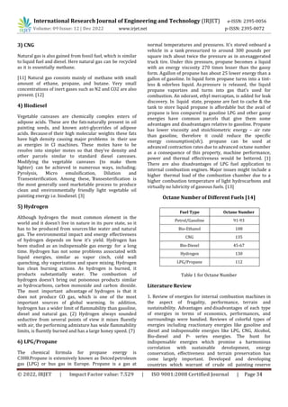 A Review Paper on "Performance of Different Fuels inInternal Combustion ...