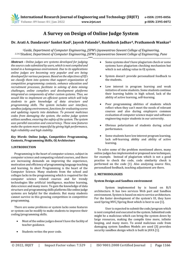 A Survey on Design of Online Judge System | PDF