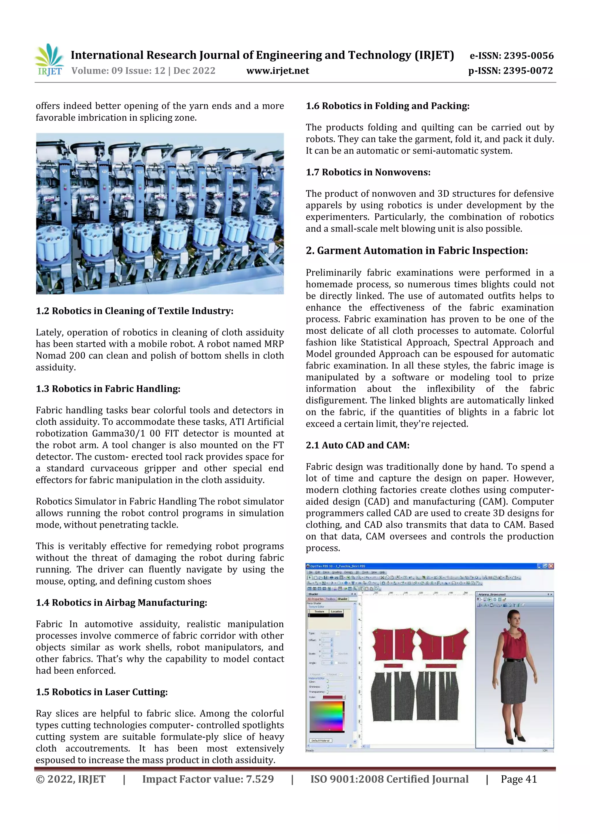 Automation and Robotics Management in Textile Industries | PDF