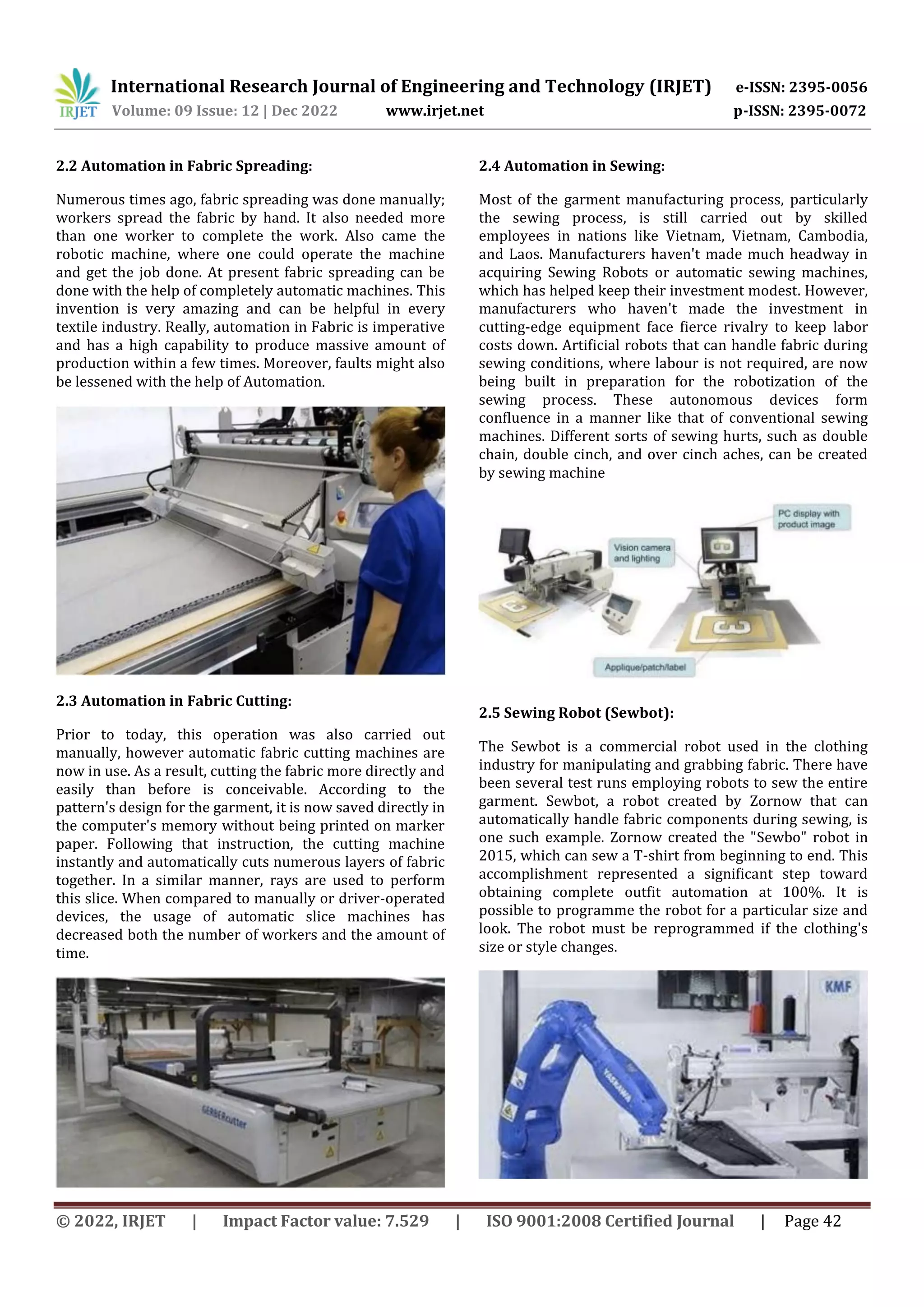 Automation and Robotics Management in Textile Industries | PDF
