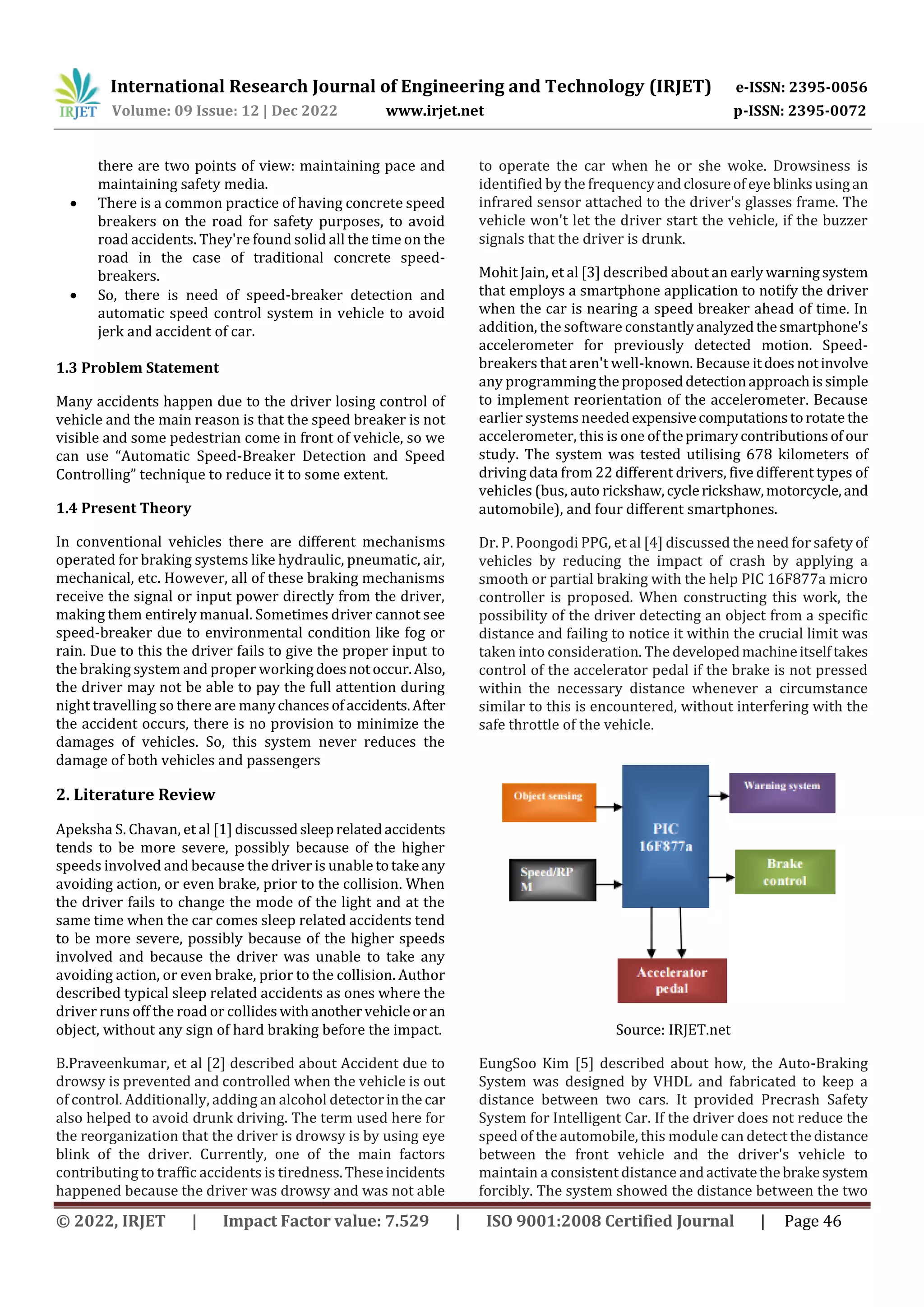 Design And Development of Speed-Breaker Detection and Automatic Speed Control System in Vehicle ...