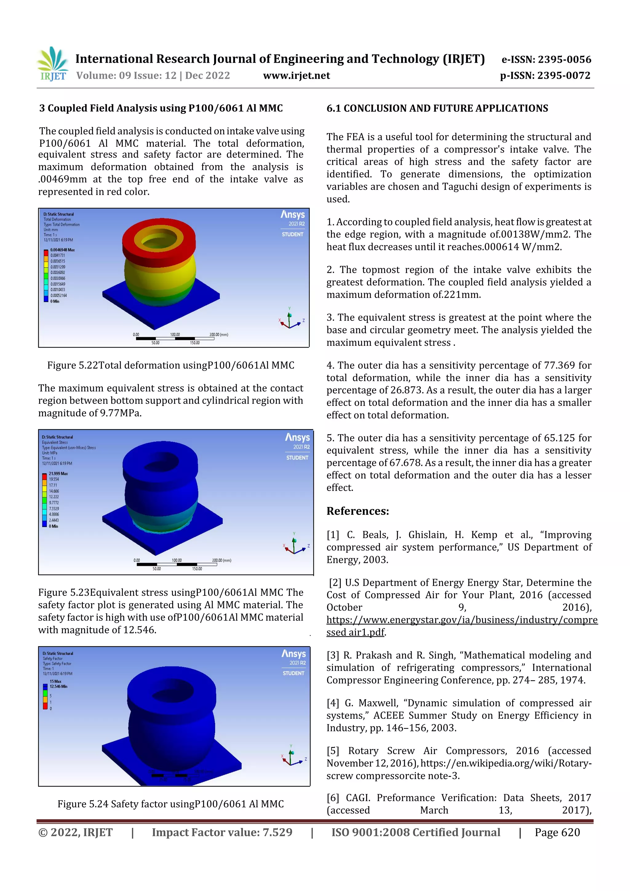 Design and Optimization of Air Compressor Intake Valve Body Casing using ANSYS | PDF