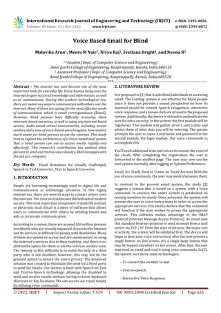 Voice Based Email for Blind | PDF