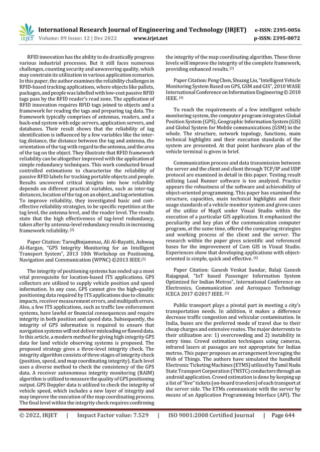 Review on IoT Based Bus Scheduling System using Wireless Sensor Network | PDF