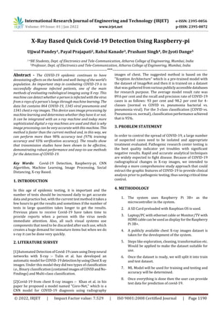 X-Ray Based Quick Covid-19 Detection Using Raspberry-pi | PDF | Infectious Diseases | Diseases ...
