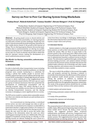Survey on Peer to Peer Car Sharing System Using Blockchain | PDF