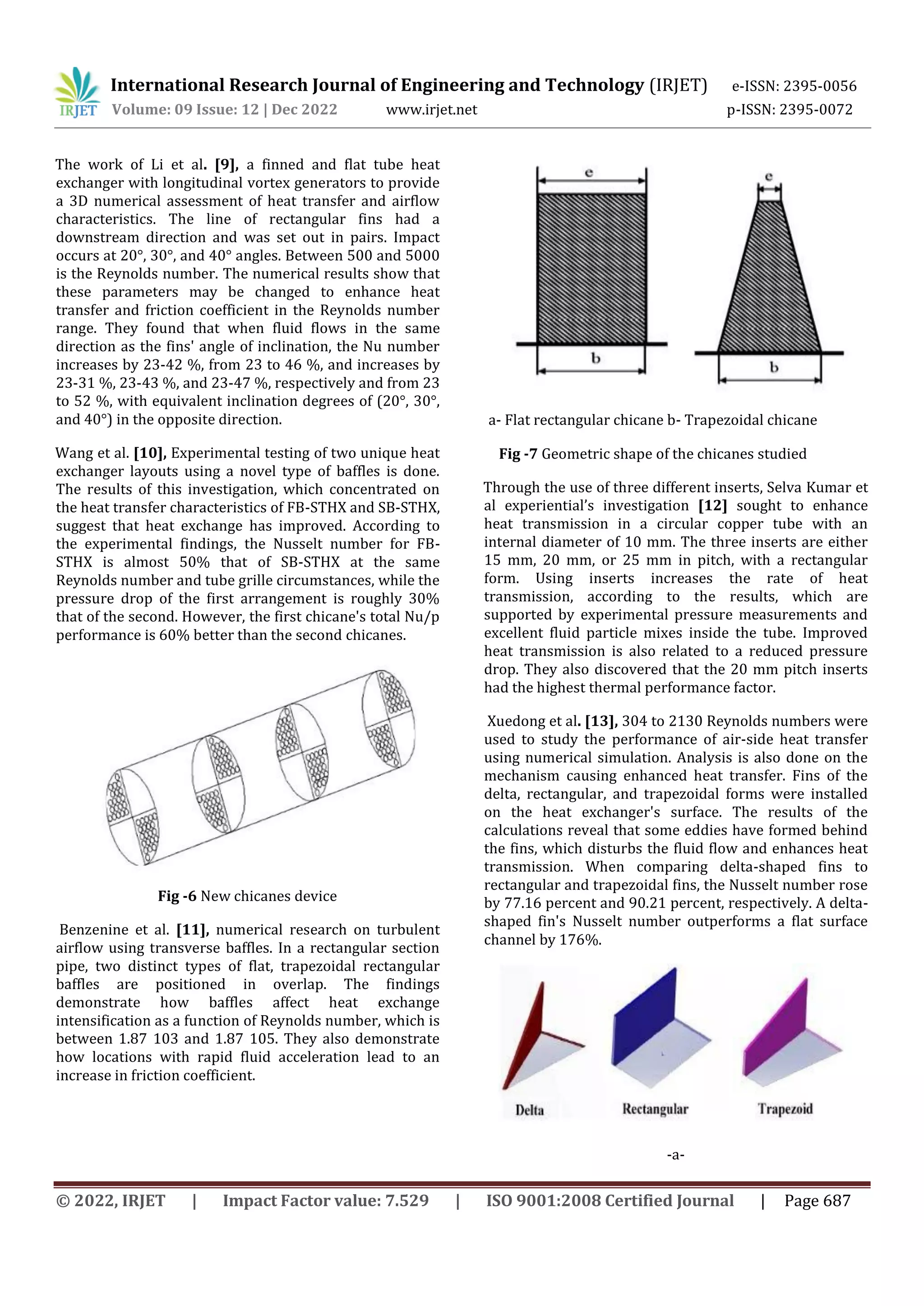 Review Over The Effects Of Baffle Orientation And Shape Factor Over ...