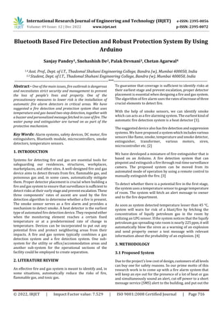 Bluetooth Based Fire Detection and Robust Protection System By Using Arduino | PDF