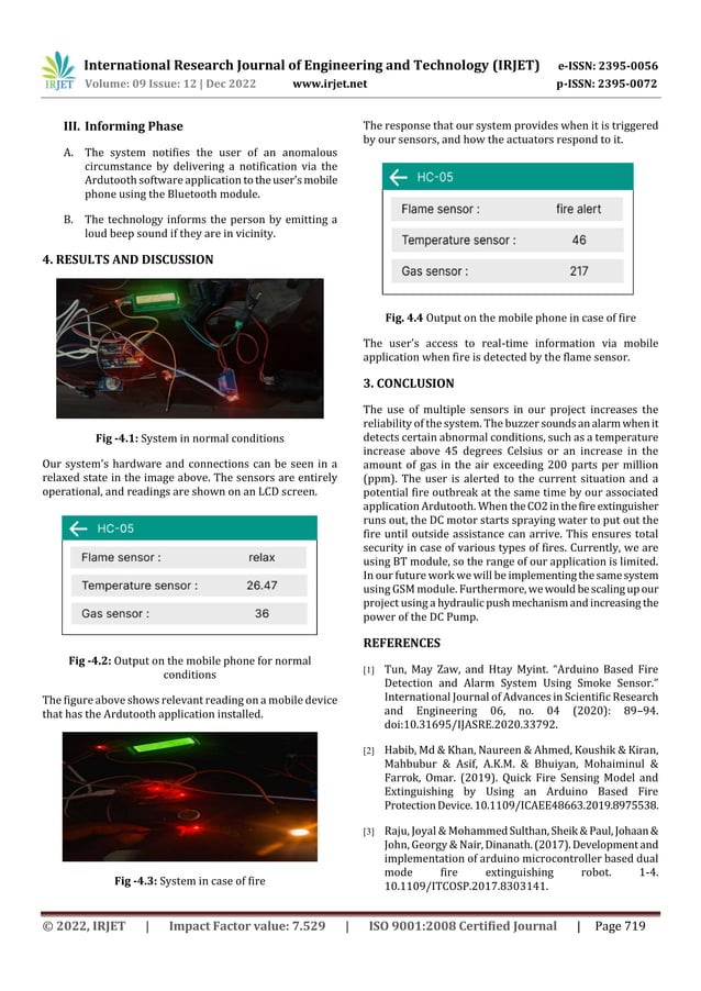 Bluetooth Based Fire Detection and Robust Protection System By Using Arduino | PDF