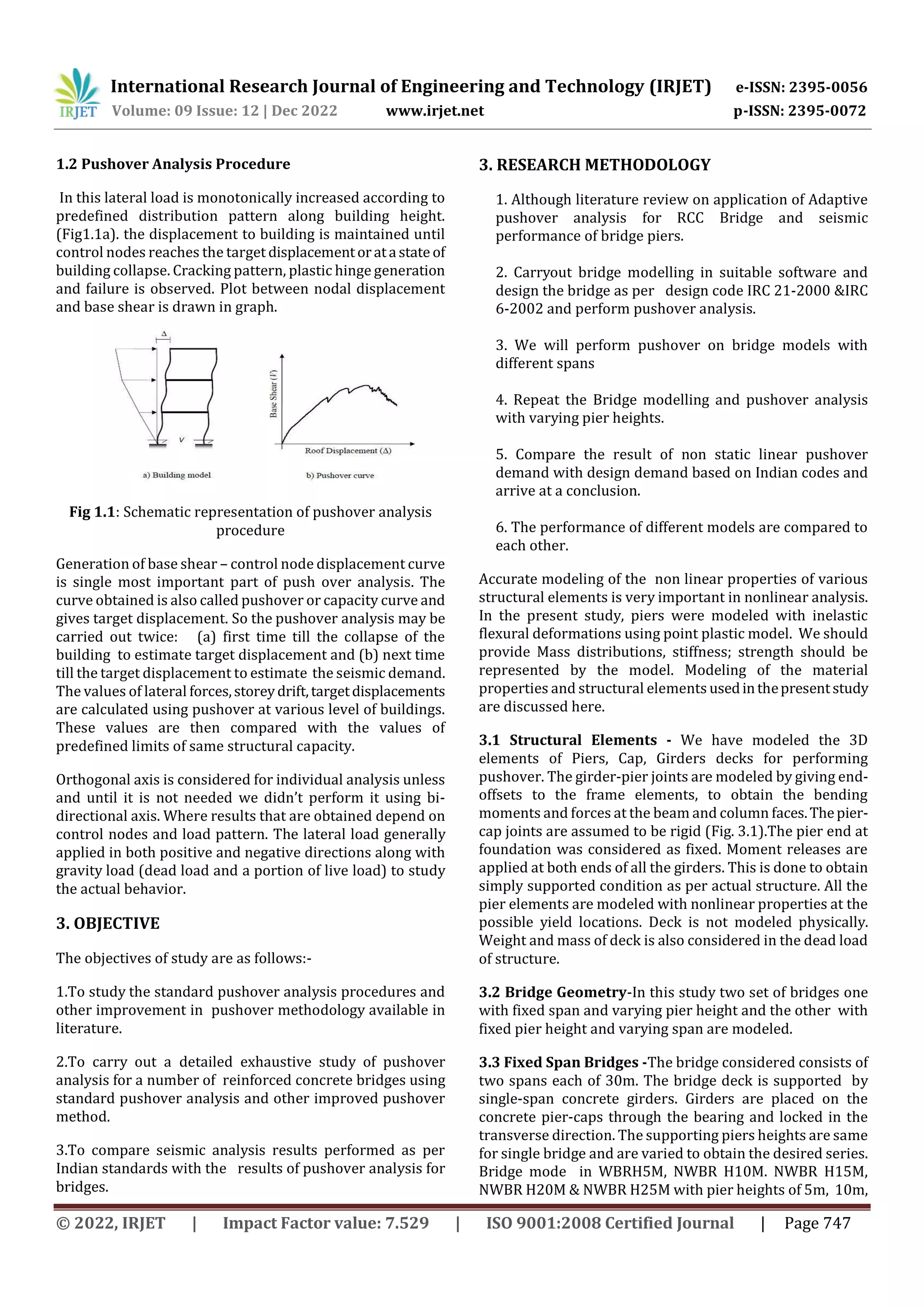 Non-Linear Static Analysis of Reinforced Concrete Bridge | PDF
