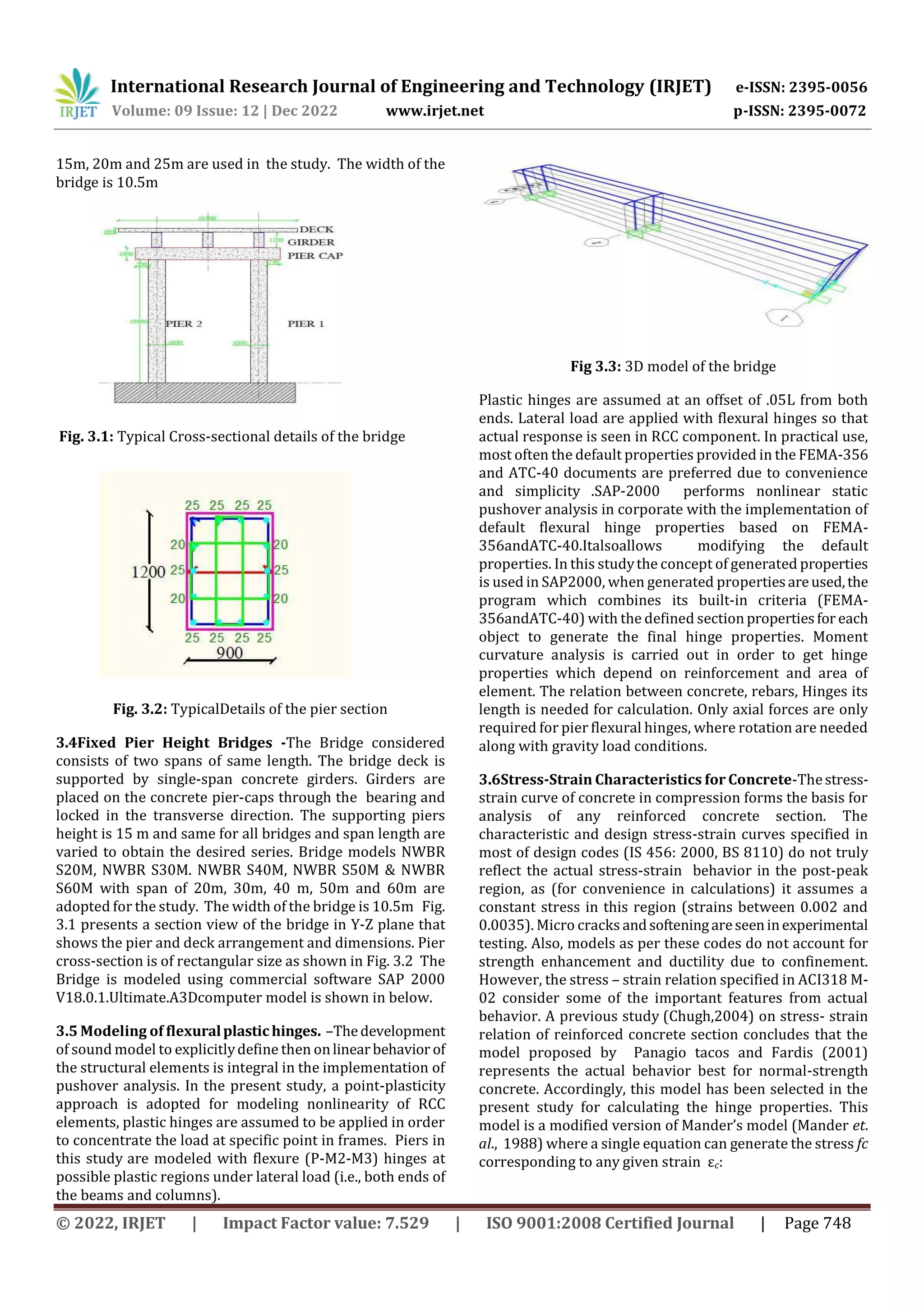 Non-Linear Static Analysis of Reinforced Concrete Bridge | PDF