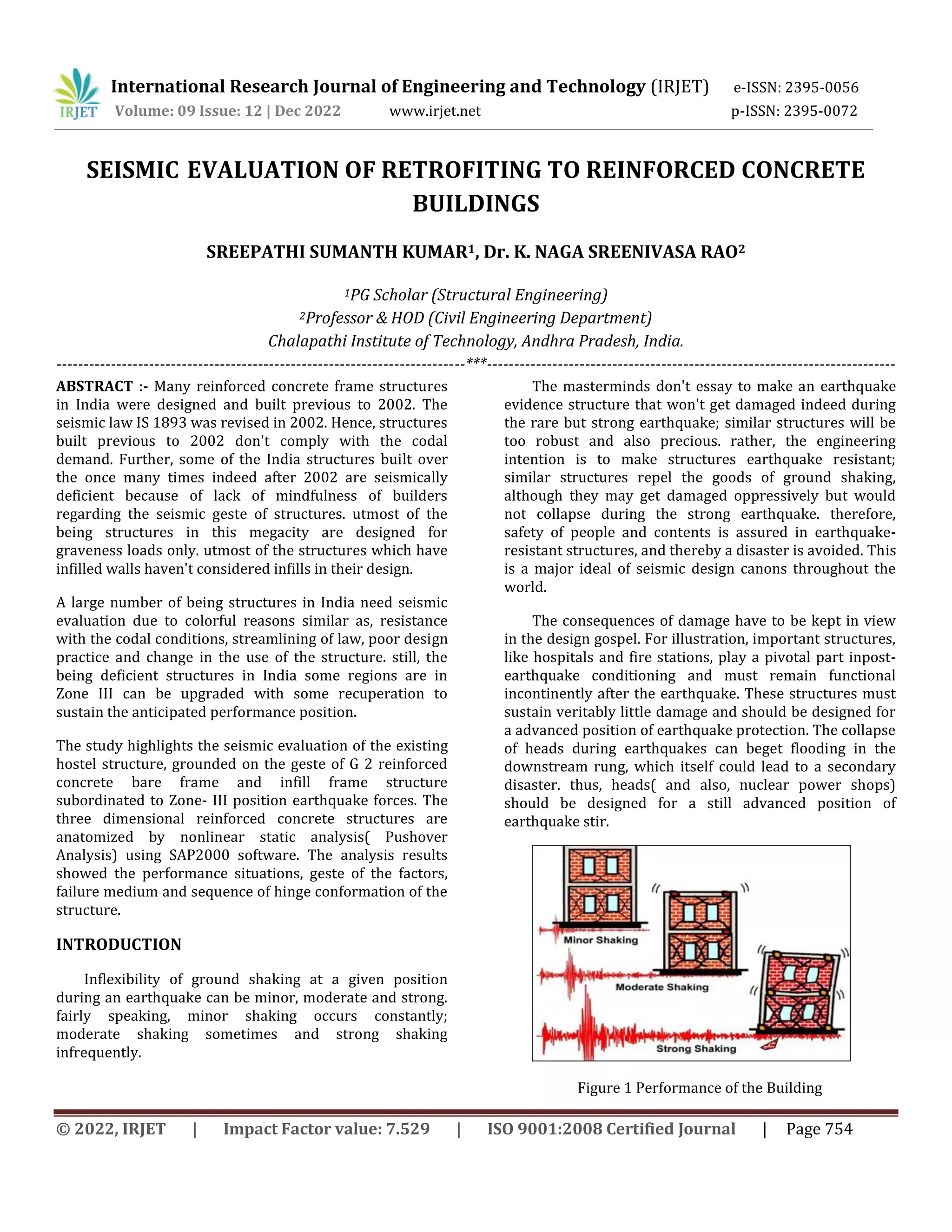 SEISMIC EVALUATION OF RETROFITING TO REINFORCED CONCRETE BUILDINGS | PDF