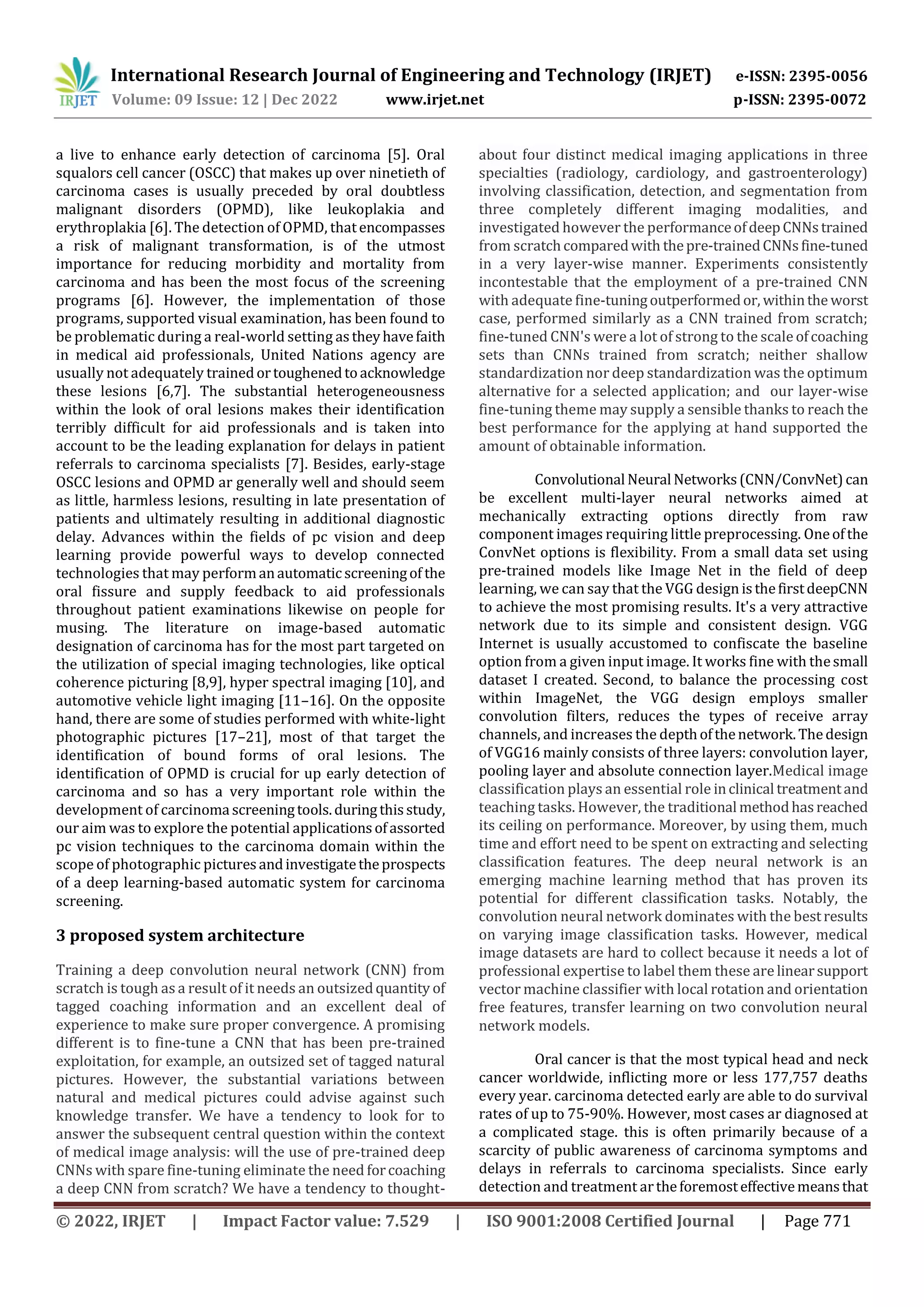 Oral Cancer Detection Using Image Processing and Deep Neural Networks. | PDF | Dental Health ...