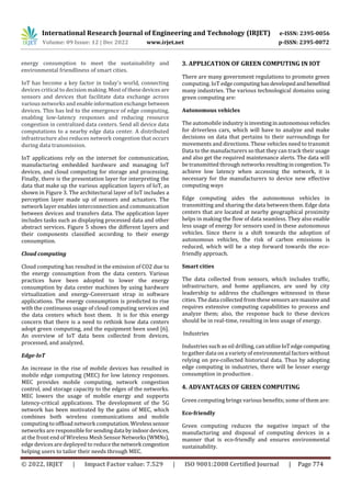 Green Computing for Internet of Things | PDF