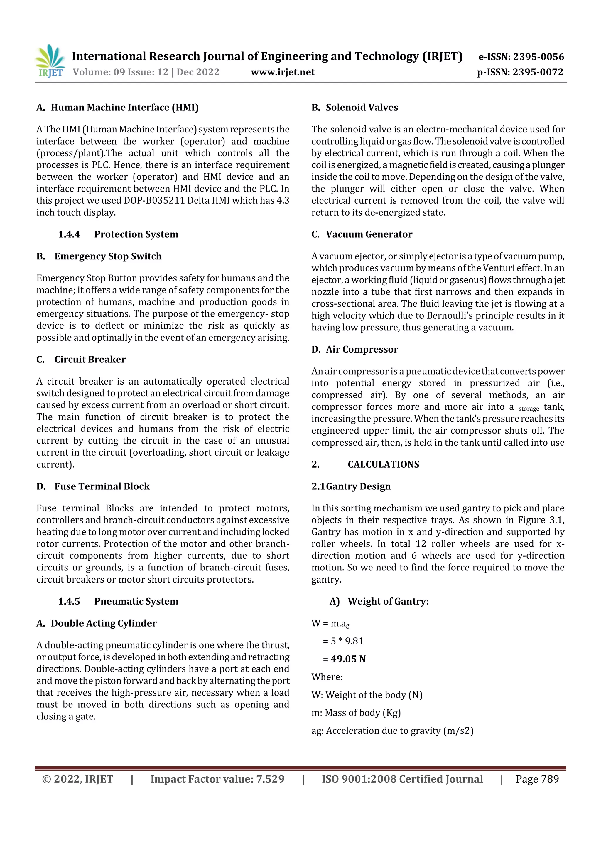 Design & Fabrication of Electro-Pneumatic Gantry Type Sorting Robot | PDF | Robotics ...