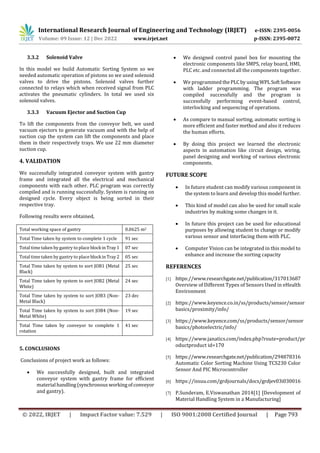 Design & Fabrication of Electro-Pneumatic Gantry Type Sorting Robot | PDF | Robotics ...