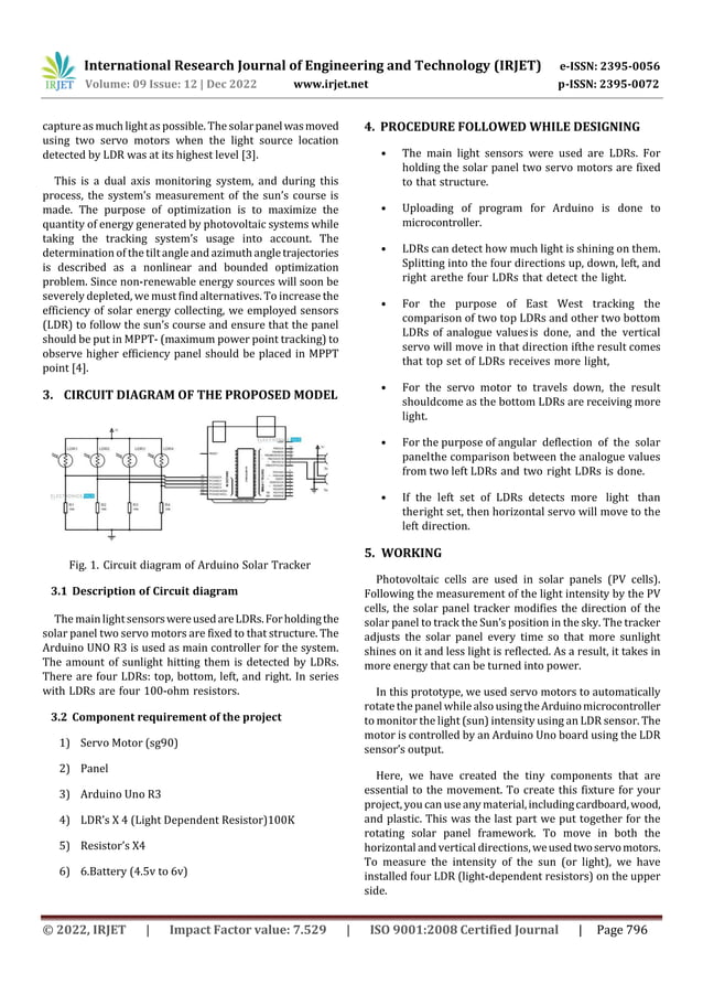 Design of Arduino Based Solar Tracker for Renewable Energy | PDF ...