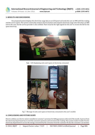 ENERGY METER READING SYSTEM WITH AUTOMATIC BILLING USING CLOUD | PDF