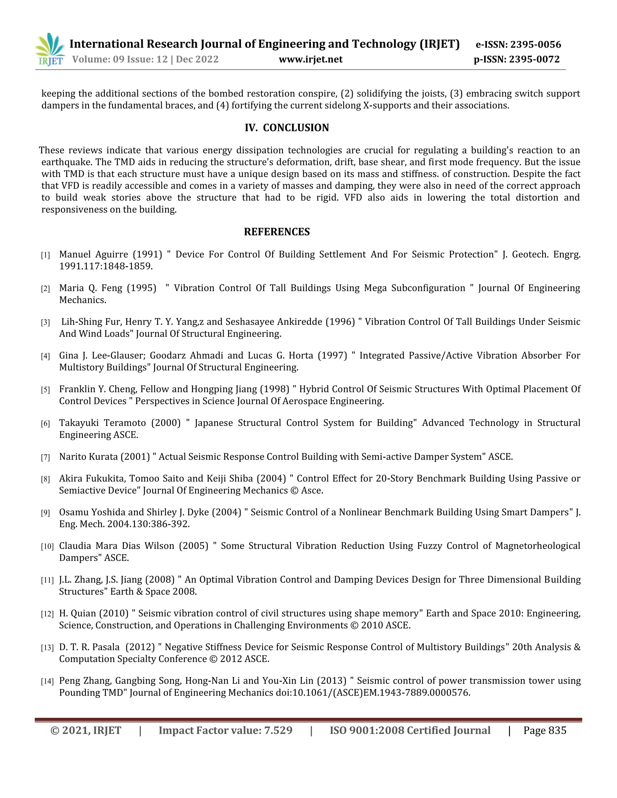 Study About Seismic Device Dampers: A review | PDF