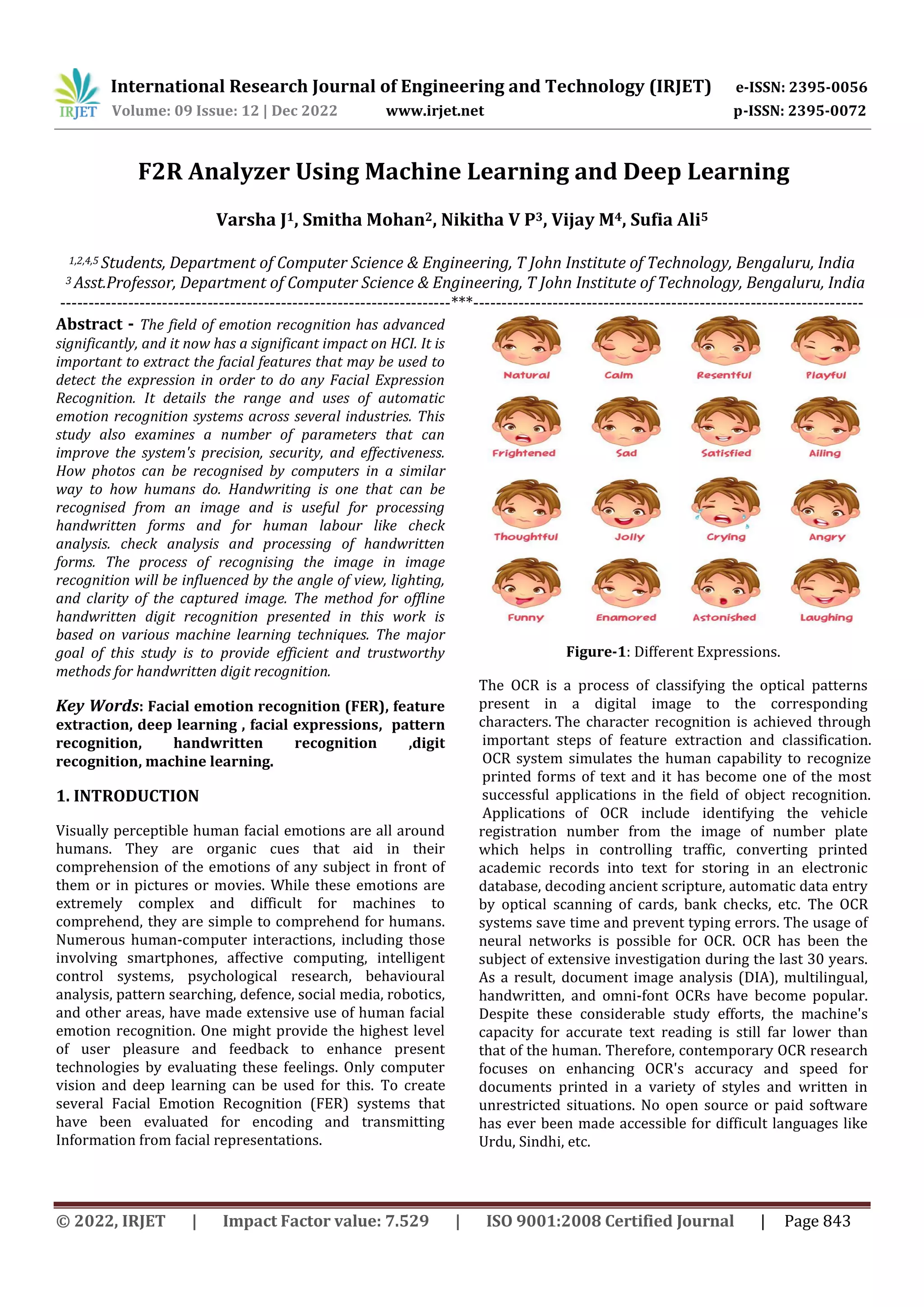 F2R Analyzer Using Machine Learning and Deep Learning | PDF | Artificial Intelligence ...