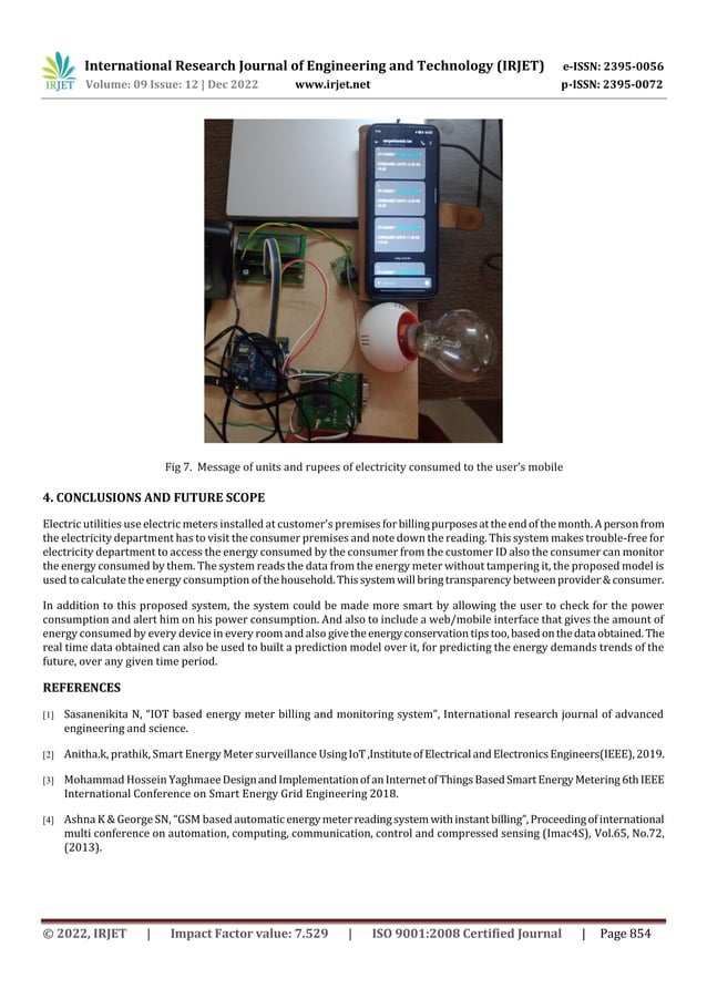ENERGY METER READING SYSTEM WITH AUTOMATIC BILLING USING CLOUD | PDF
