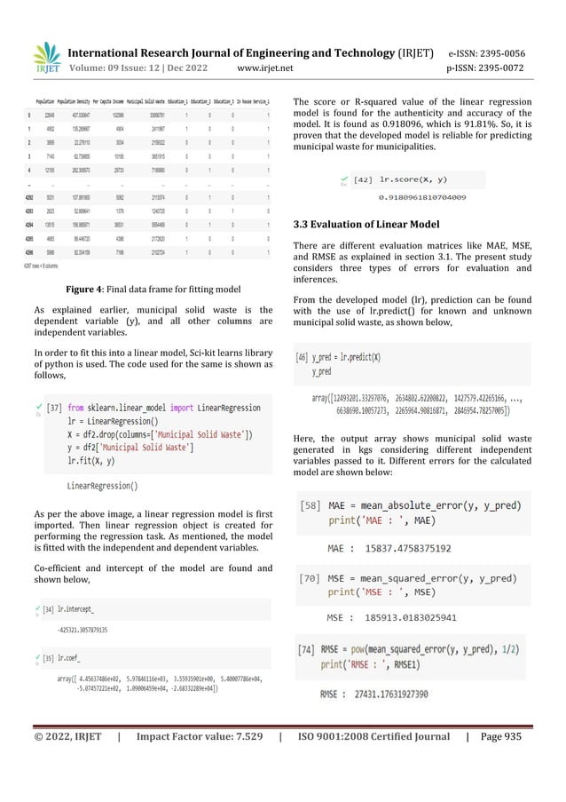 Forecasting Municipal Solid Waste Generation Using a Multiple Linear Regression Model | PDF