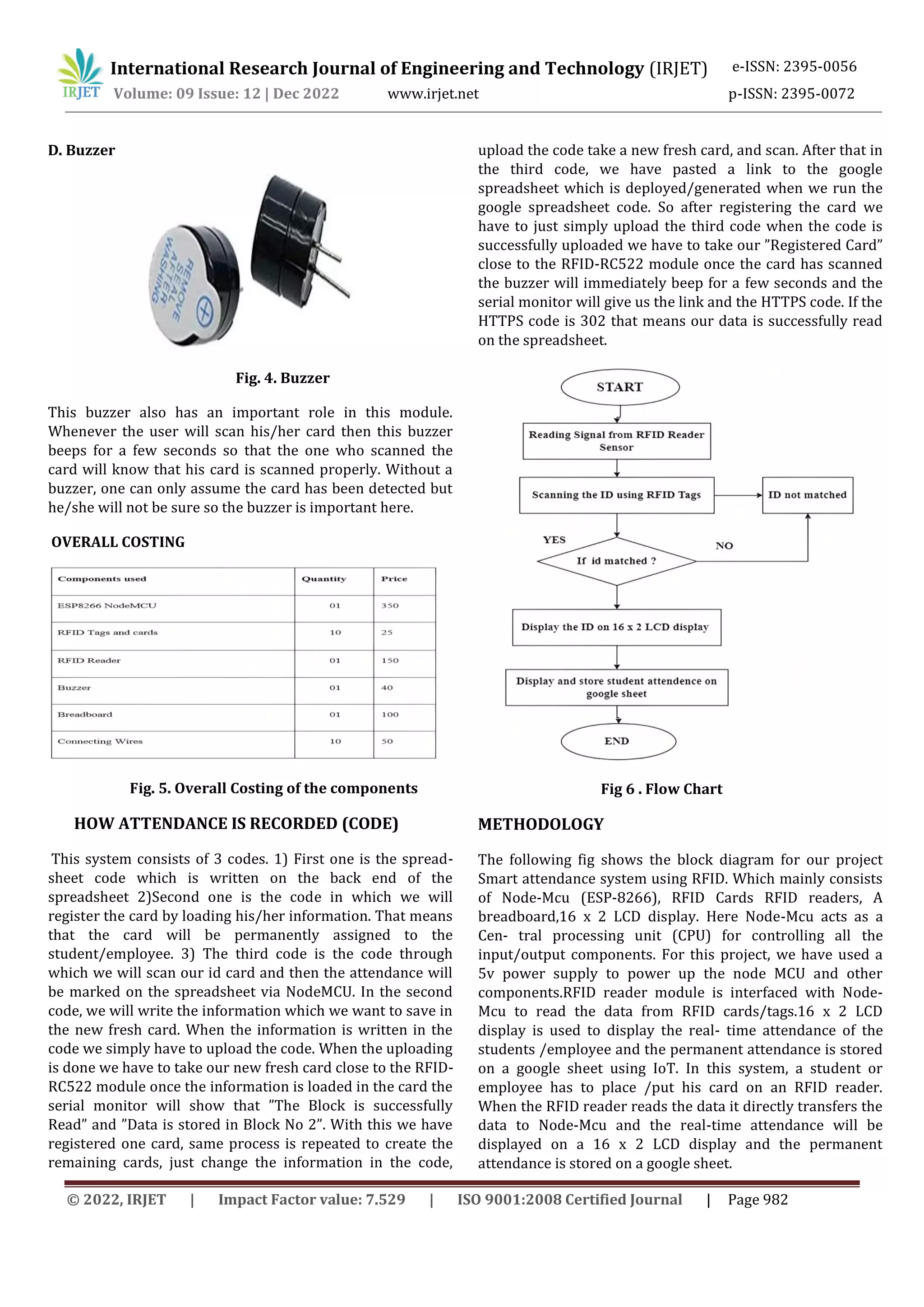 IoT Based Smart Attendance System Using RFID and Google Sheet | PDF