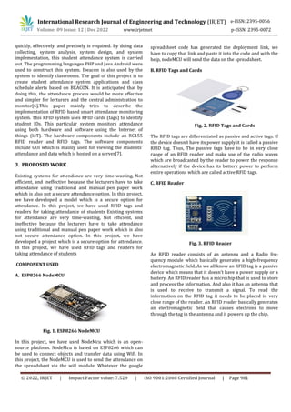 IoT Based Smart Attendance System Using RFID and Google Sheet | PDF