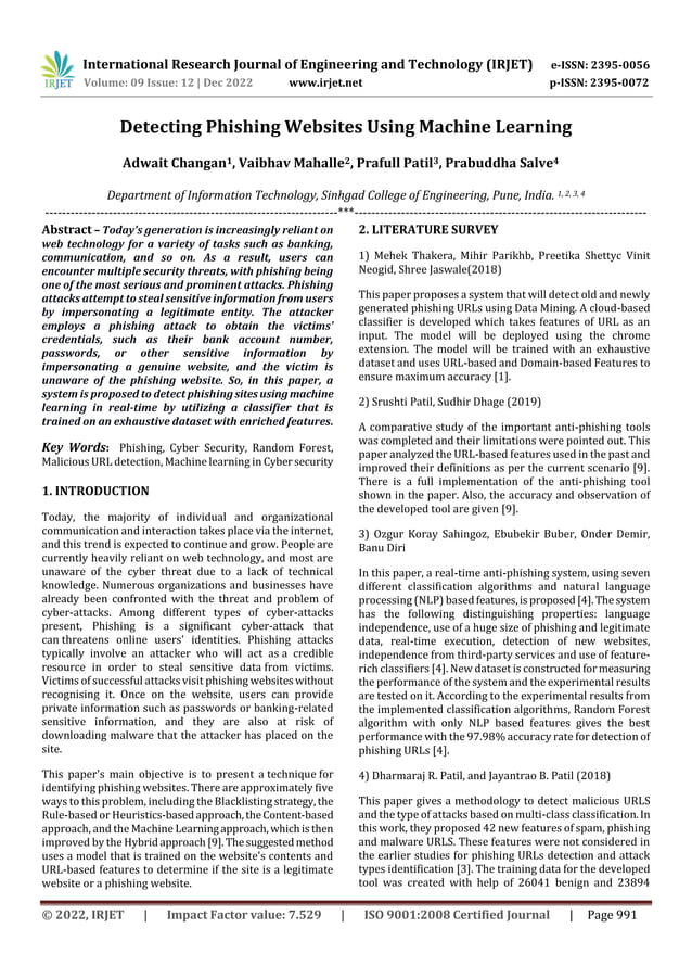Detecting Phishing Websites Using Machine Learning | PDF