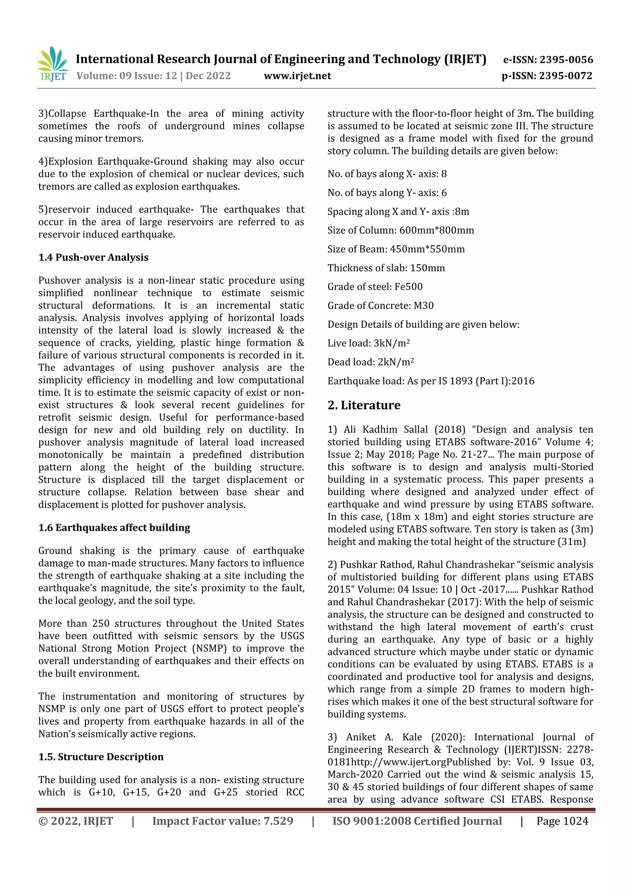 Earthquake Analysis of RCC structure by using Pushover Analysis | PDF