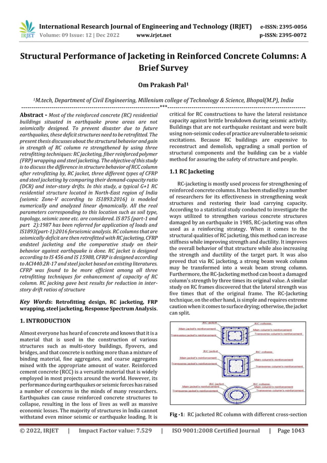Structural Performance of Jacketing in Reinforced Concrete Columns: A ...