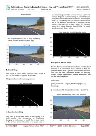 Implementation of Lane Line Detection using HoughTransformation and Gaussian Smoothing | PDF
