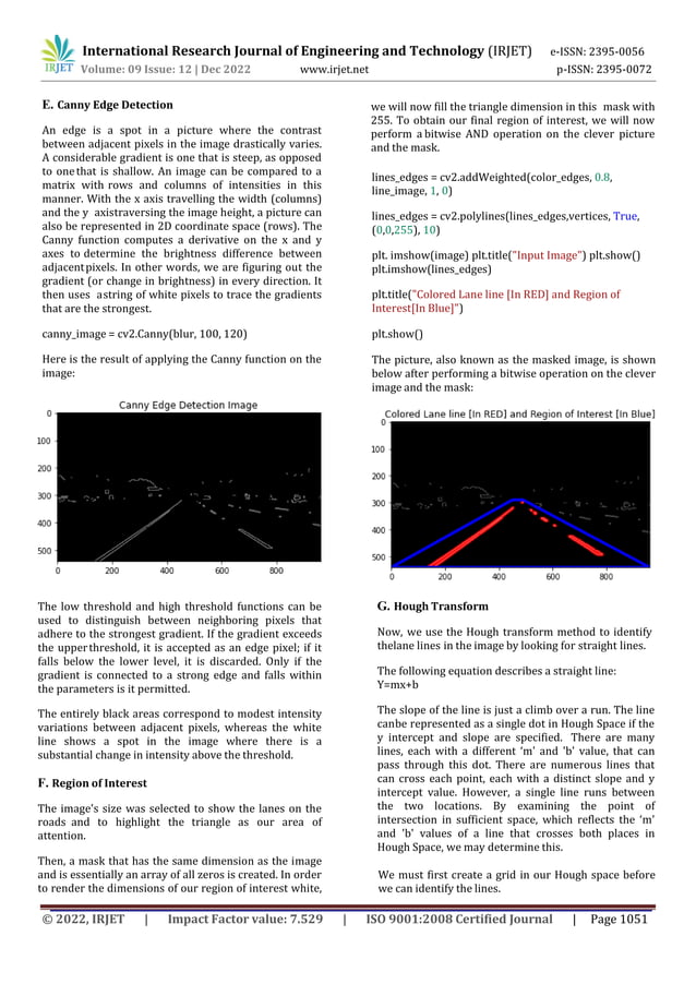 Implementation Of Lane Line Detection Using Houghtransformation And
