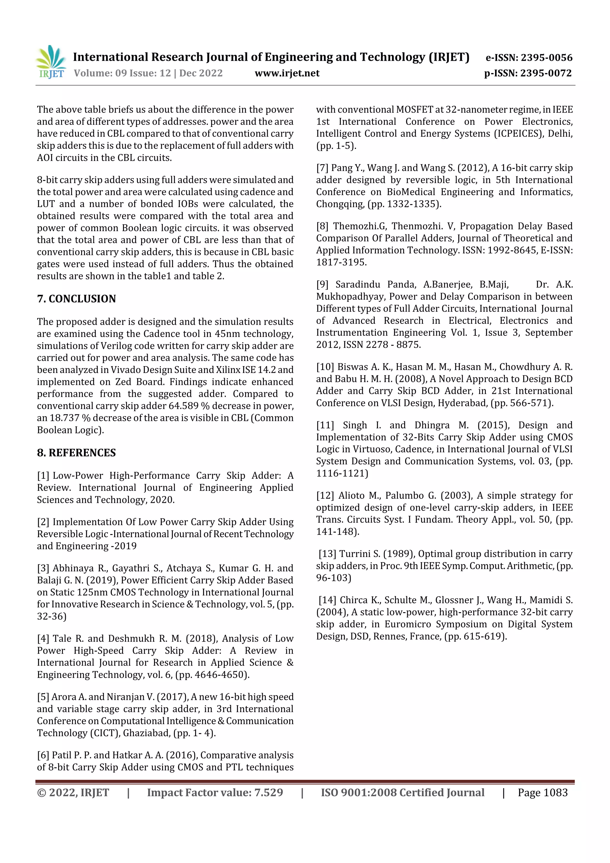 Design and Implementation of Different types of Carry skip adder | PDF