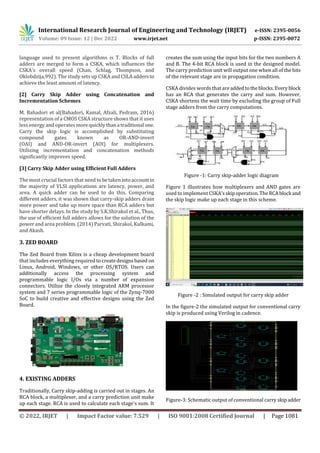 Design and Implementation of Different types of Carry skip adder | PDF